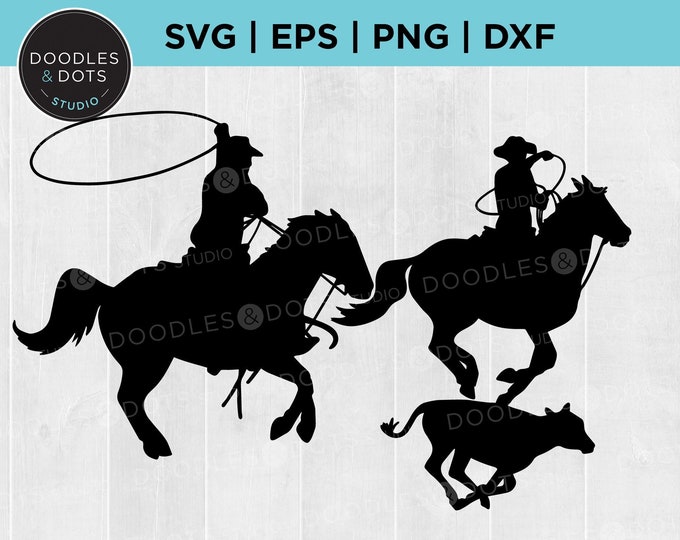 Team Roping SVG - Rodeo Art - Roping Svg - Cowboy Svg - Horse Svg ...
