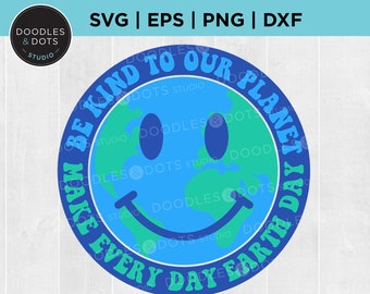 Smiley Earth Svg - Etsy