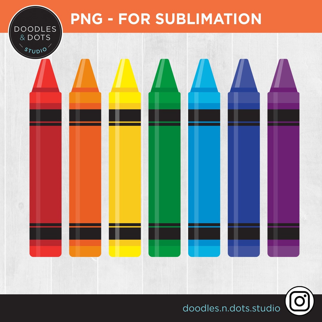 Crayons Png for Sublimation, DTF or Printing, Colourful Wax Crayons ...