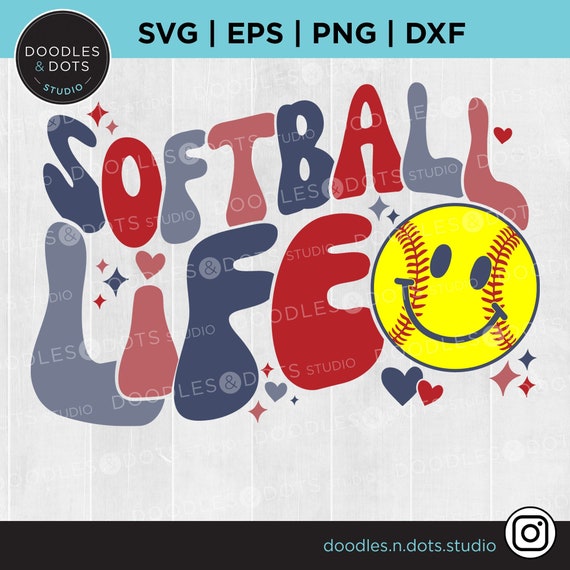 Softball Life svg Smiley Face Softball png Vintage Softball - Etsy Softball Life svg Smiley Face Softball png Vintage Softball - Etsy