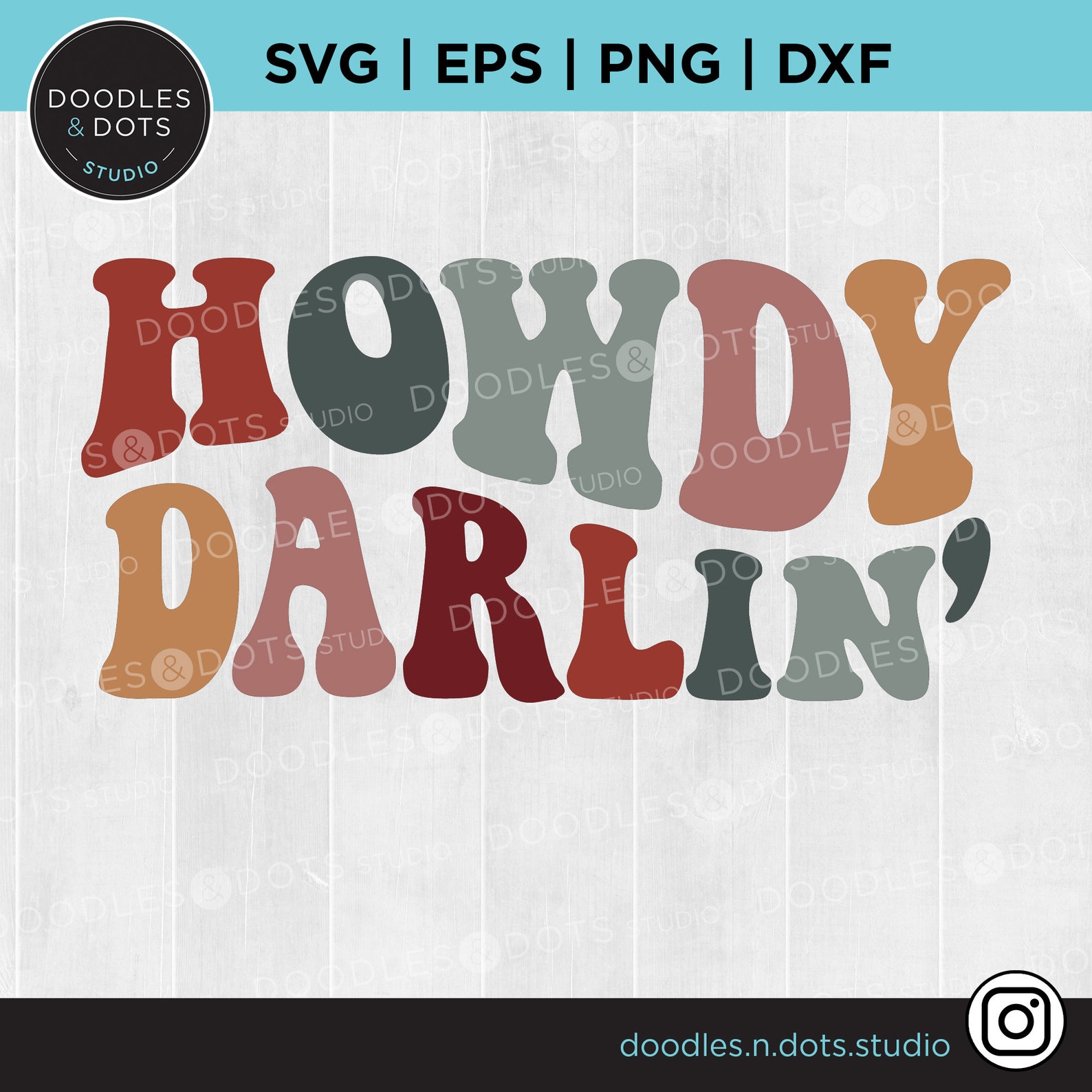 Howdy SVG Howdy Darlin' SVG Retro Wavy Text Svg - Etsy