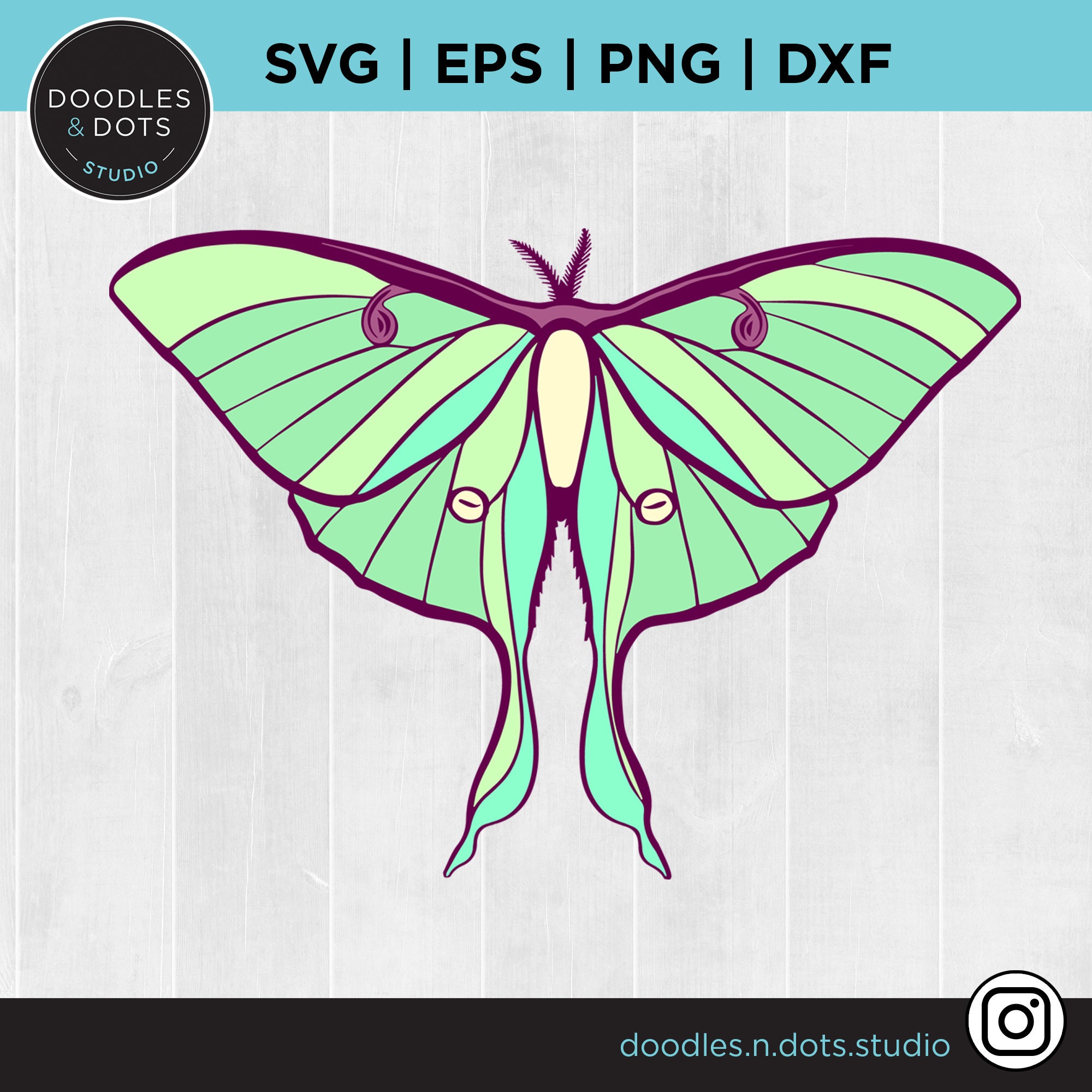 Moth Svg Luna Moth Svg Moon Moth Layered Svg File for - Etsy