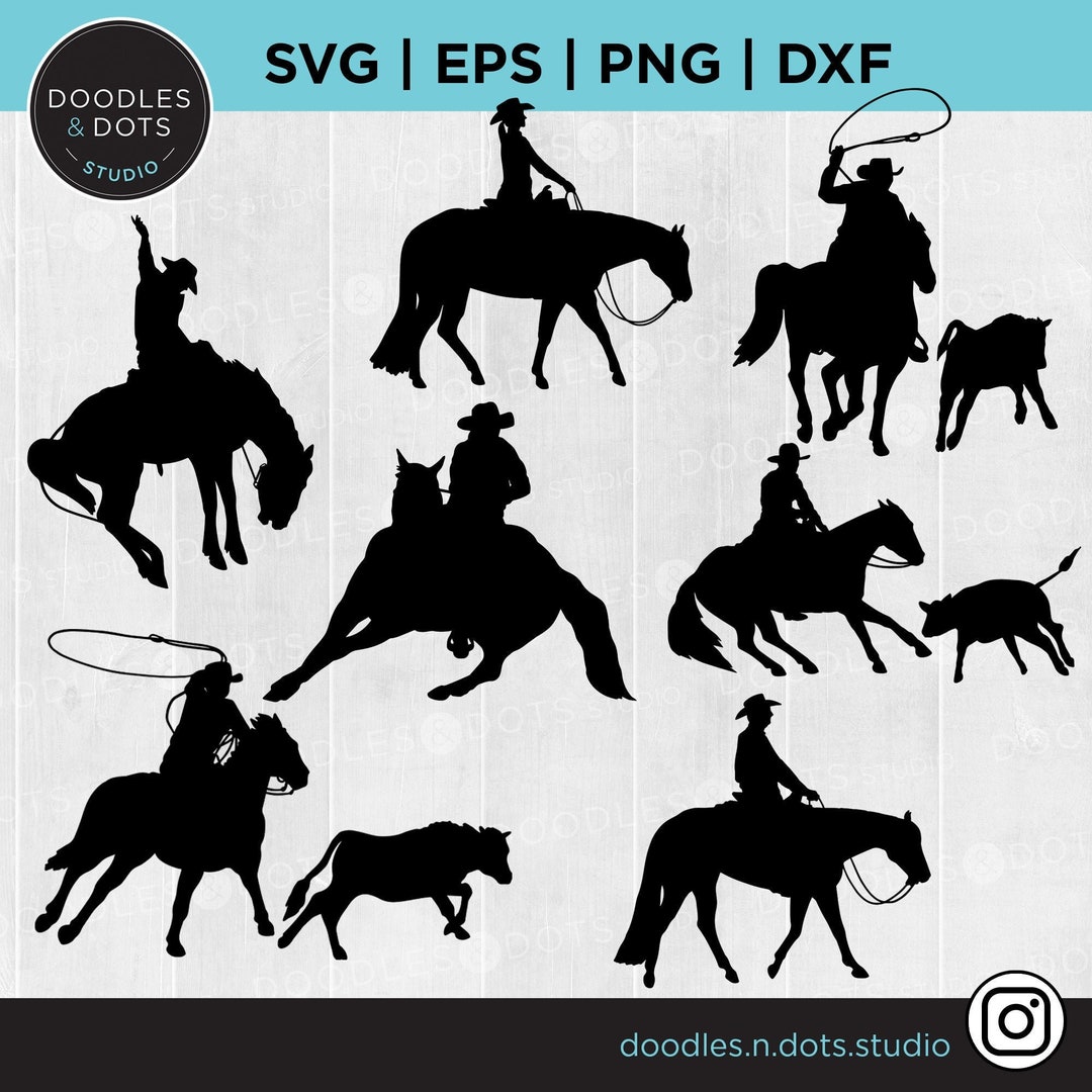 Rodeo Horse Svg, Rodeo Clipart Bundle, Bucking Horse Svg, Roping Svg ...