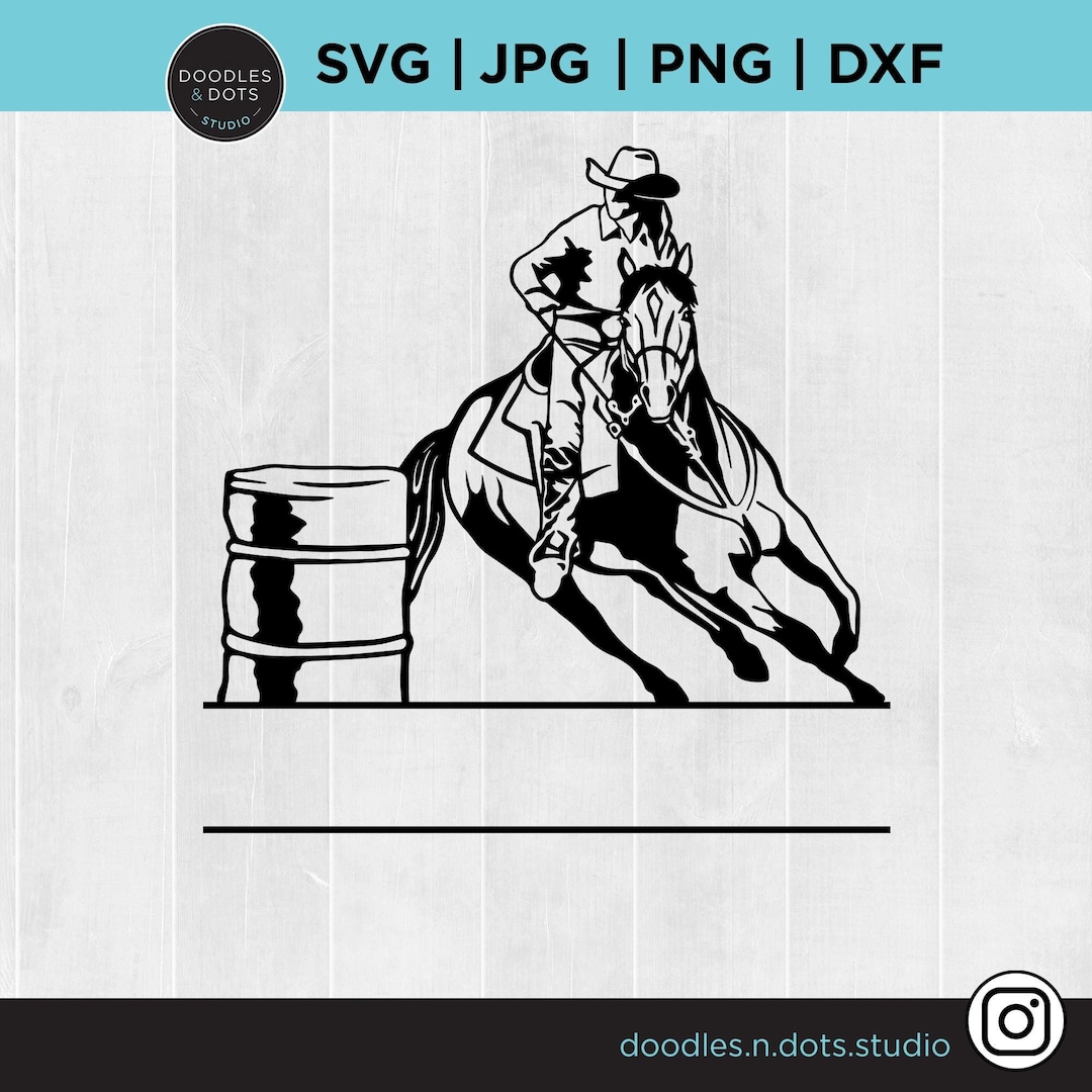 Barrel Racer SVG, Barrel Racing Split Monogram, Barrel Racing Png With ...