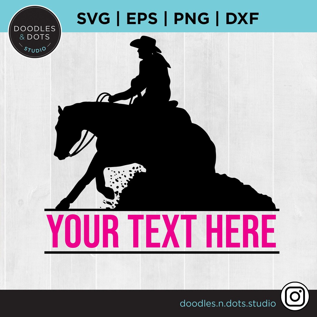 Reining Horse Split Monogram SVG, Sliding Stop Svg, Customizable ...