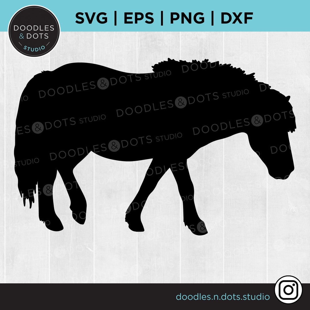 Pony Svg, Mini Horse Svg, Miniature Horse Clipart, Shetland Pony Svg ...