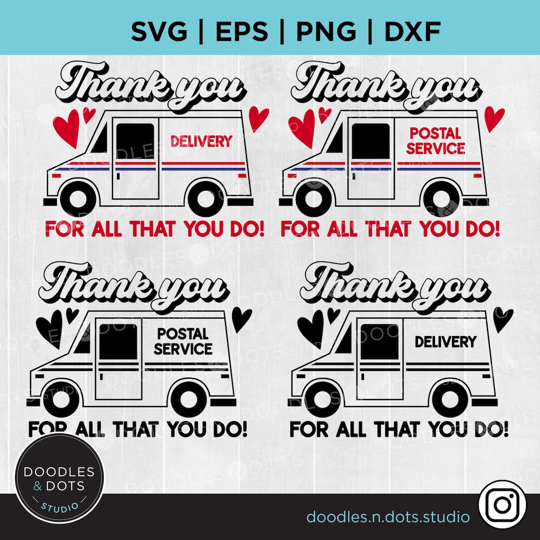Postal Worker Svg, Mail Carrier Svg, Mail Truck SVG, Thank You Mailman ...