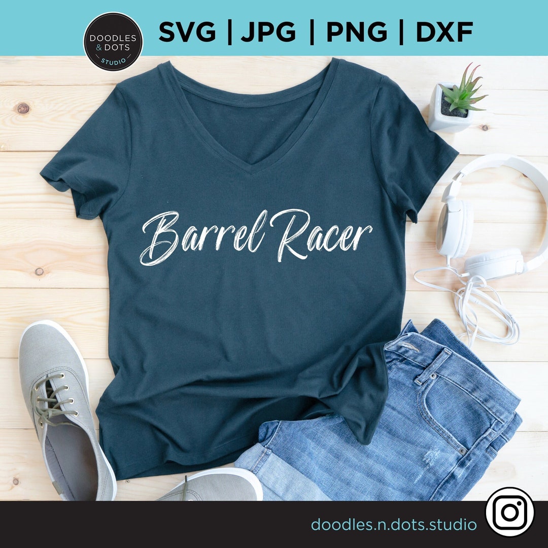 Barrel Racer Svg, Barrel Racer Word Svg for T-shirt or Crew Neck, Rodeo ...