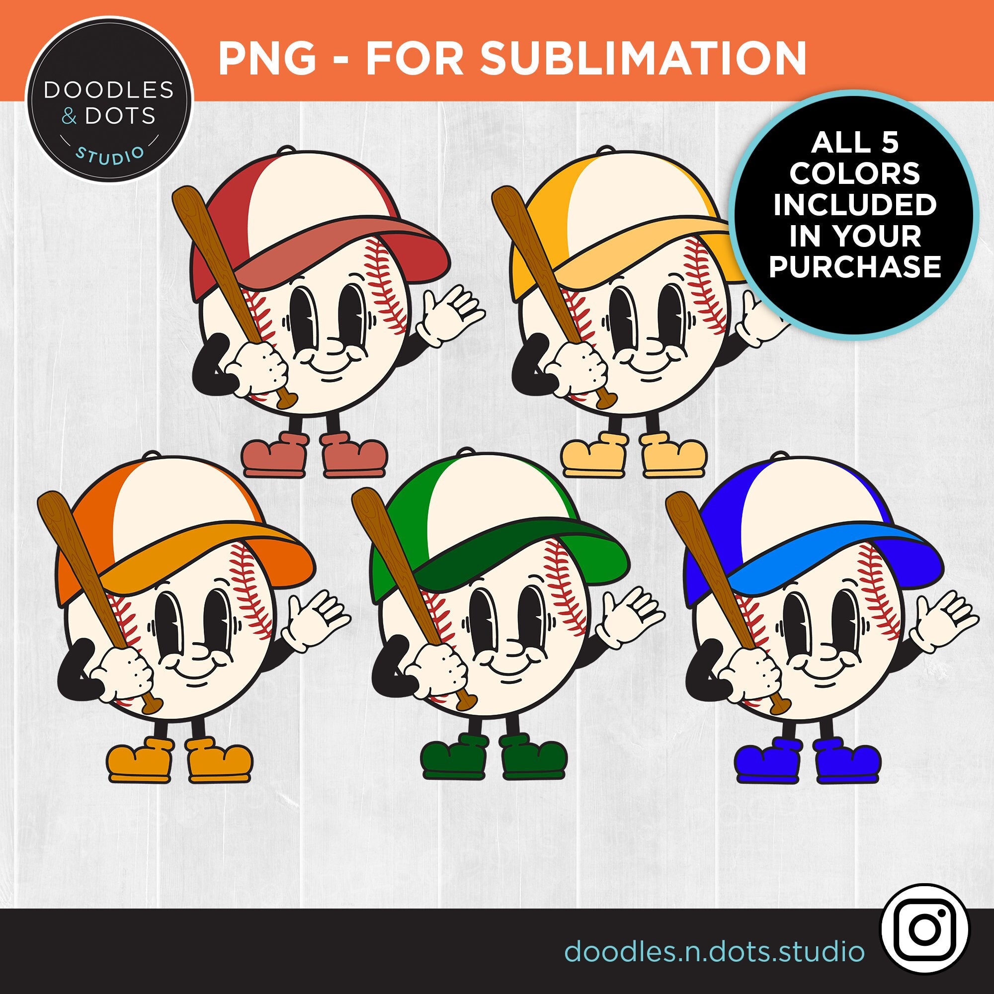 Retro Baseball Mascot Png, Baseball With Face Sublimation, Vintage ...