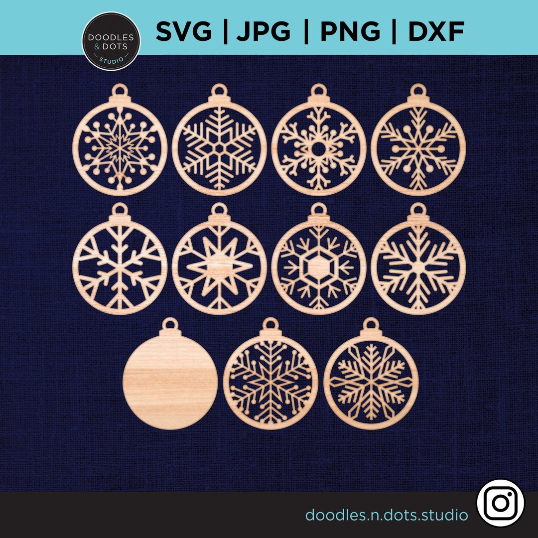 Snowflake Ornament Laser File Svg, Layered Christmas Ornament Cutting ...