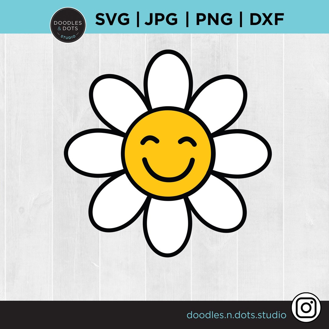 Daisy Svg, Happy Face Flower Svg, Daisy Png, Smile Daisy SVG, Smiling ...