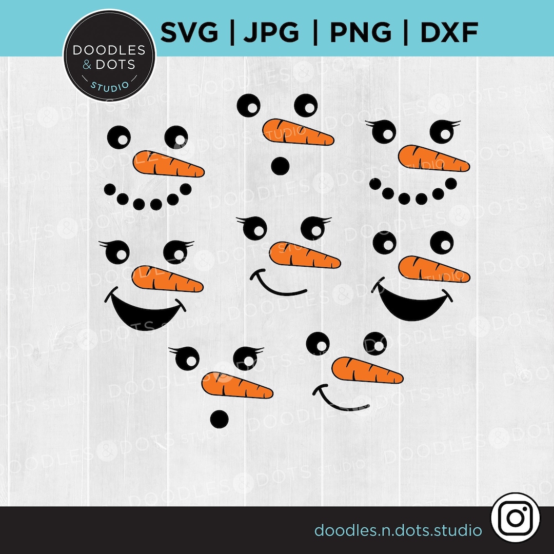 Snowman Faces Svg Snowman Svg Snowman Clipart Christmas Svg Snowman Cut ...