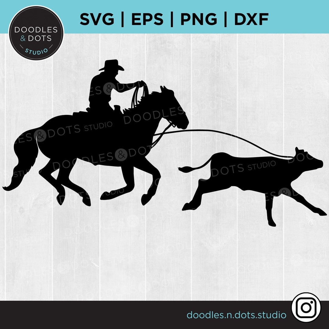 Roping Svg, Calf Roping Svg for Cricut or Glow Forge, Cowboy SVG ...
