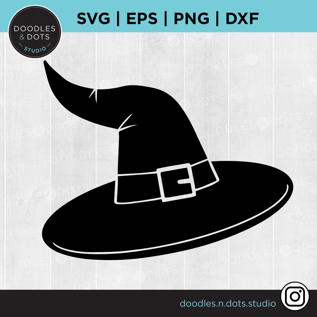 Witch Hat Svg, Witchy Svg, Spooky Season, Hand Drawn Witch Hat for ...