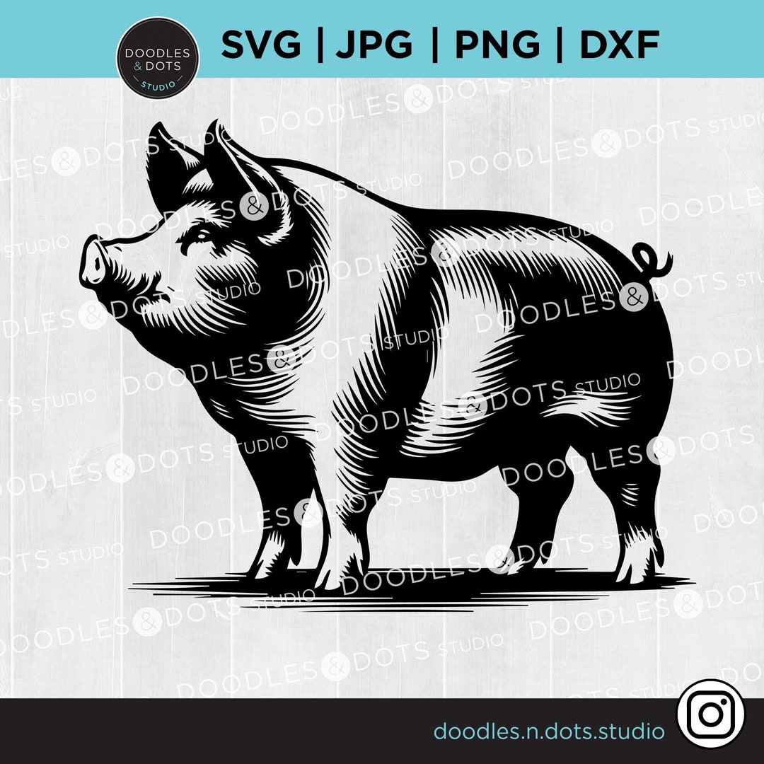 Pig Svg, Show Pig Png, Pig Logo Svg, Hog Svg, Woodcut Pig, Livestock ...