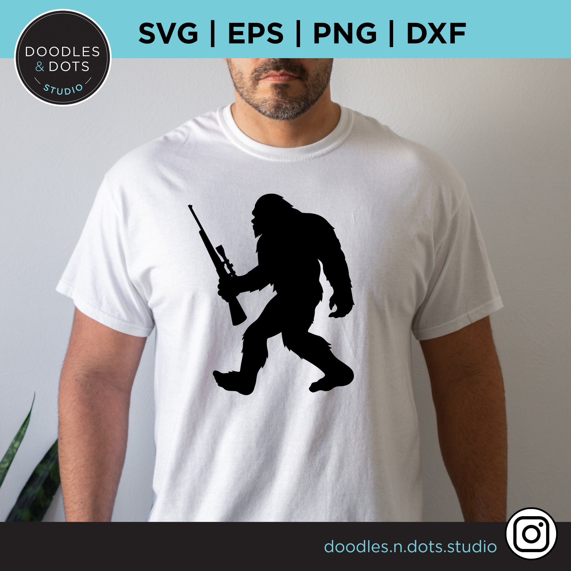 Bigfoot Hunting Svg Sasquatch With Rifle Svg Big Foot Hunter - Etsy