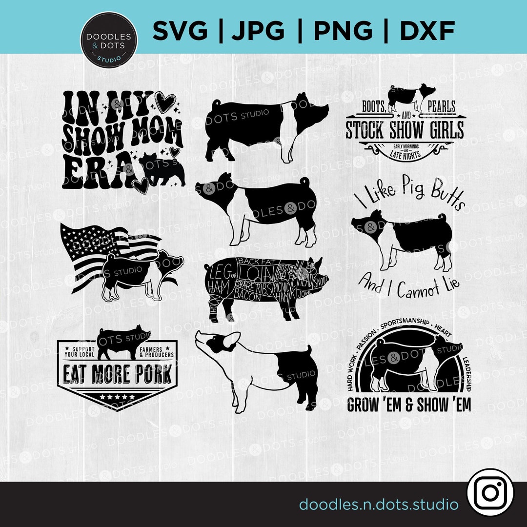 Show Pig SVG, Pig SVG, Best Seller Pig Bundle, Show Stock SVG ...