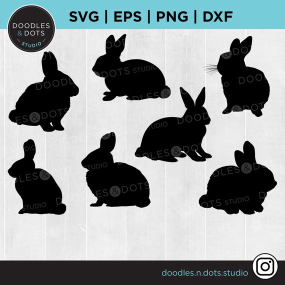 Rabbit Svg Bunny Silhouette Svg Bundle Show Rabbit Stock - Etsy