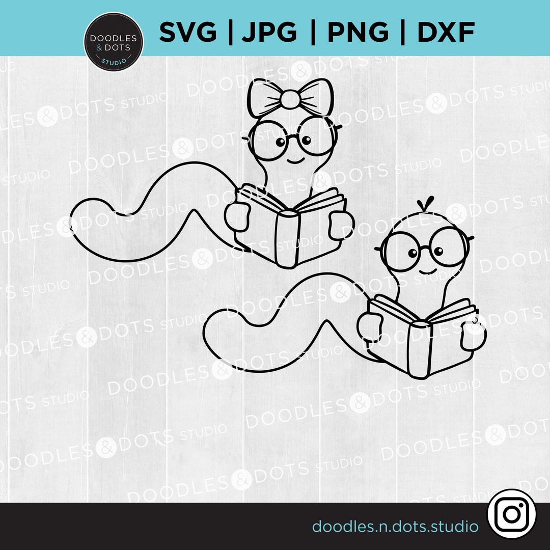 Reading Svg, Bookworm Svg, Book Worm Svg, Book Clip Art, Bookworm in ...