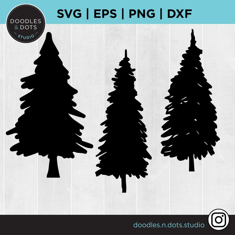 Pine Tree Svg, Christmas Tree Svg, Spruce Tree Svg for Cricut, Hand ...