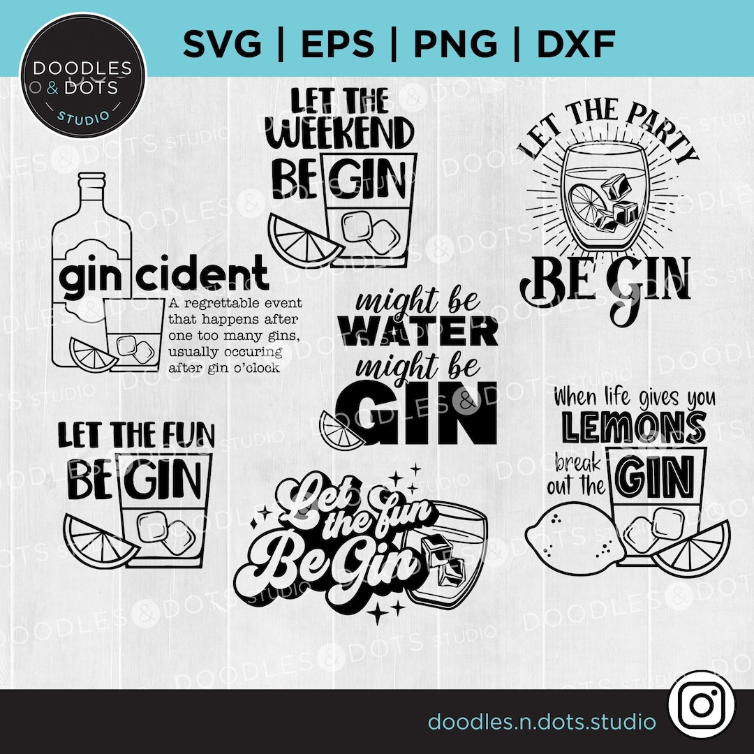 Gin SVG Bundle | Gin Svg | Gin Saying SVG | Gin Bar Sign SVG | Gin and ...