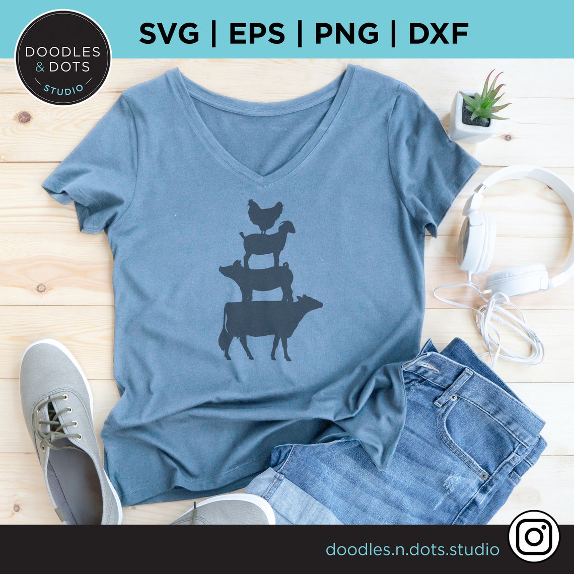 Farm Animals Svg Stacked Animals Svg Livestock Clipart Farm - Etsy Canada