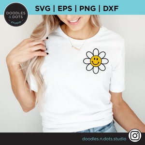 Smiley Face Daisy Svg Retro Smiley Daisy Flower Smiley Face - Etsy UK