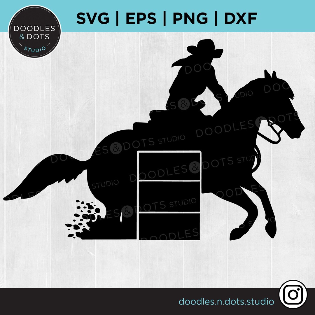 Barrel Racing Horse Svg Cutting File for Cricut, Rodeo Barrel Racer ...