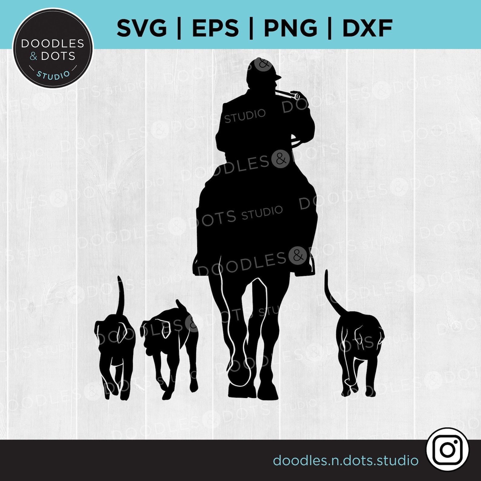 Foxhunting Svg, Foxhunter With Foxhounds Silhouette, Foxhunt Clipart ...