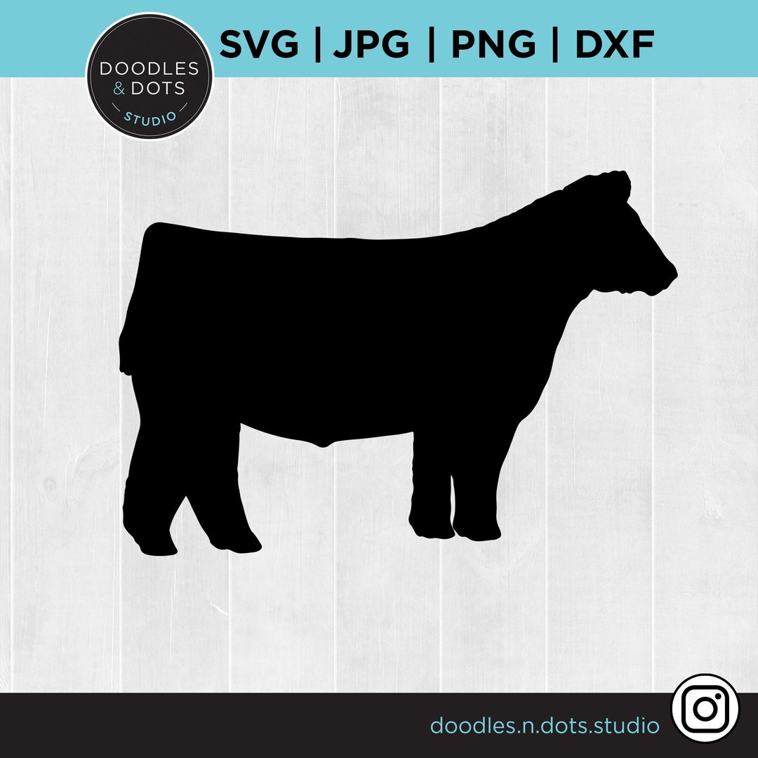 Show Steer Svg, Show Steer Silhouette, Show Steer Cut File, Livestock ...