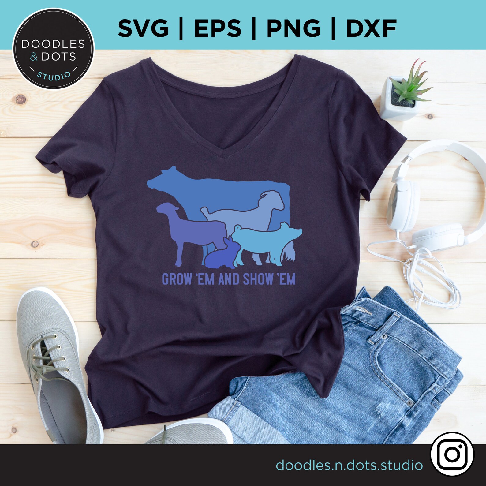 Grow Em and Show Em Svg Livestock Svg for Cricut Show Cattle - Etsy Canada