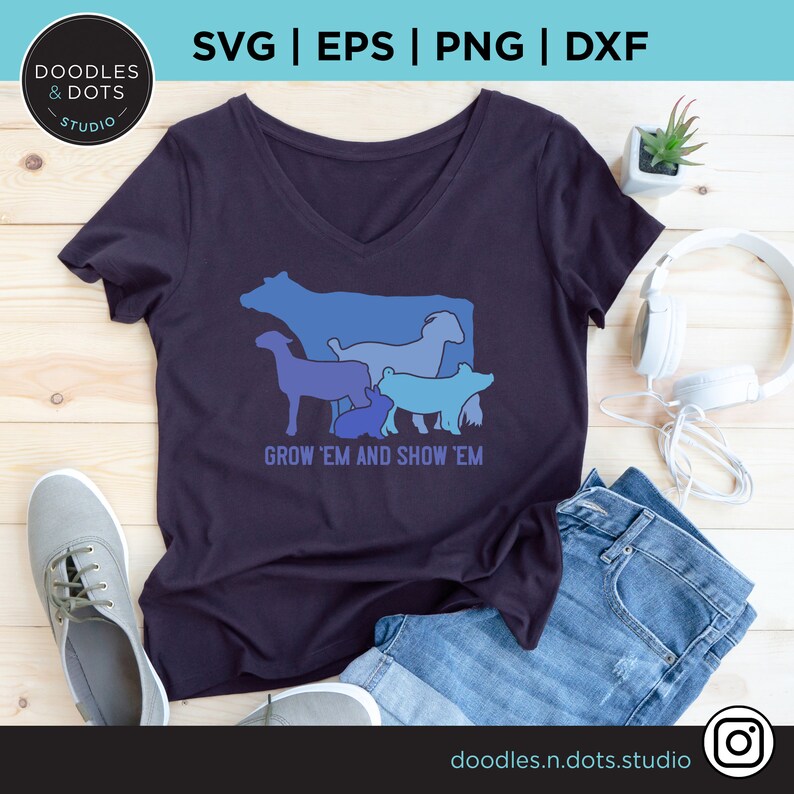 Grow Em and Show Em Svg Livestock Svg for Cricut Show Cattle - Etsy Canada
