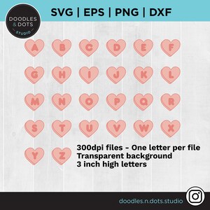 Candy Heart Letters Conversation Hearts Alphabet Valentine Alphabet ...