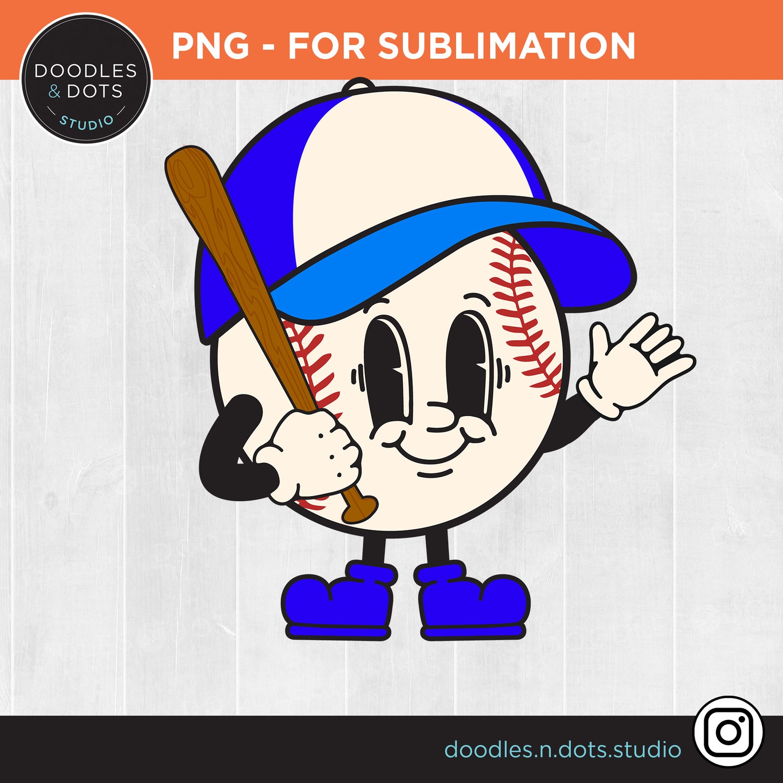 Retro Baseball Mascot Png, Baseball With Face Sublimation, Vintage ...