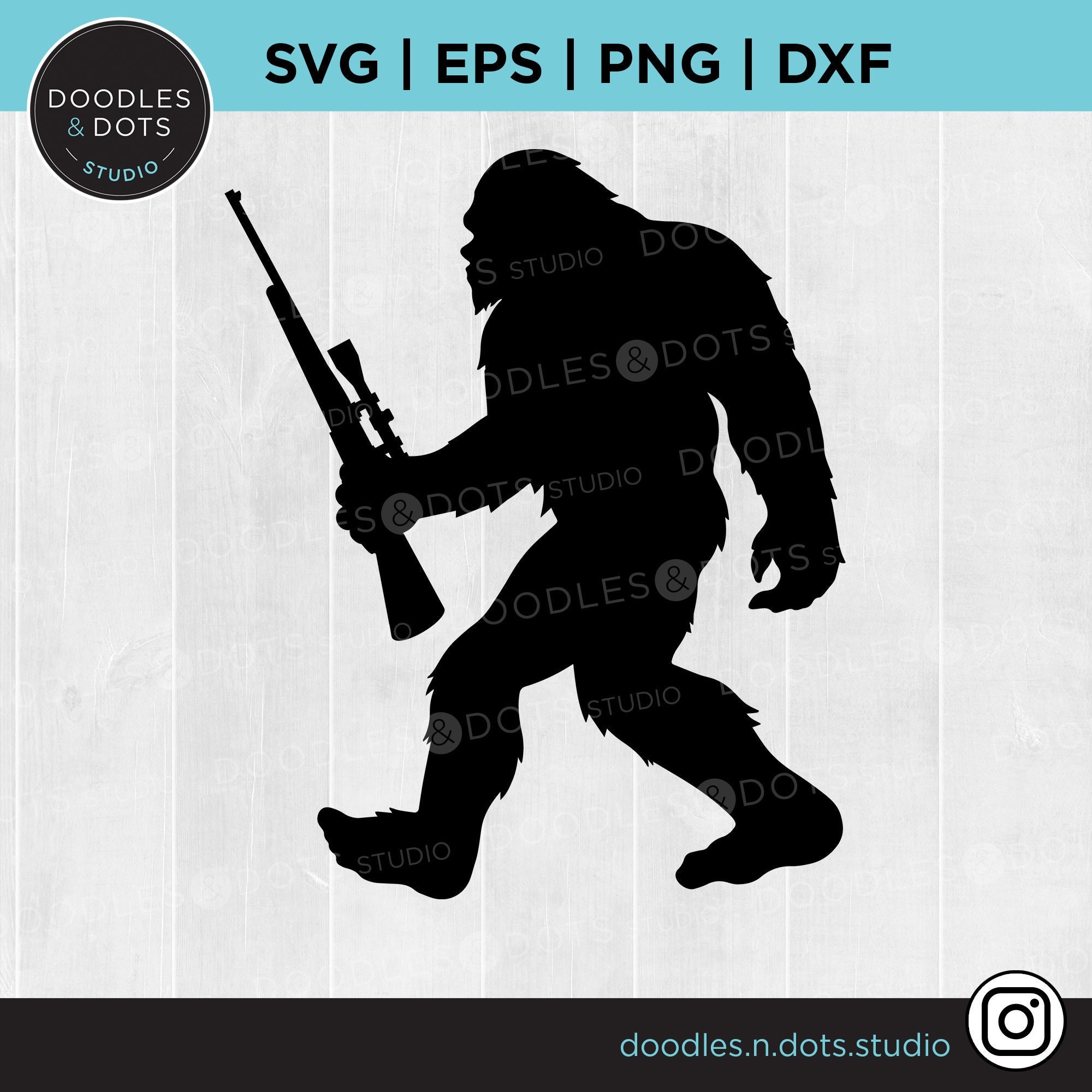 Bigfoot Hunting Svg Sasquatch With Rifle Svg Big Foot Hunter - Etsy