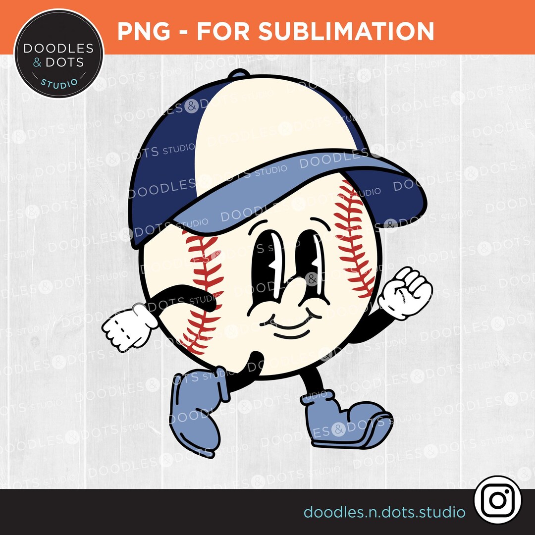Vintage Baseball Cartoon Png, Retro Baseball Sublimation, Trendy ...
