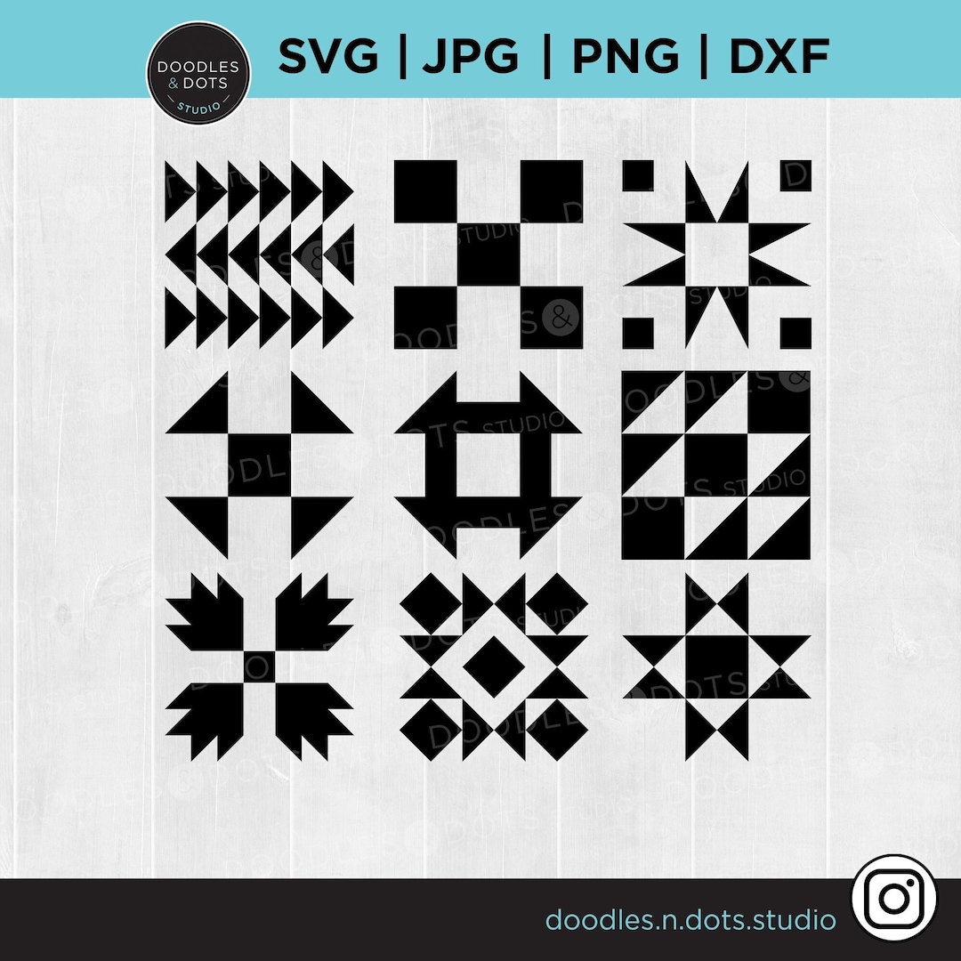 Quilt Blocks SVG Bundle: Geometric Designs for Cricut (digital Download ...