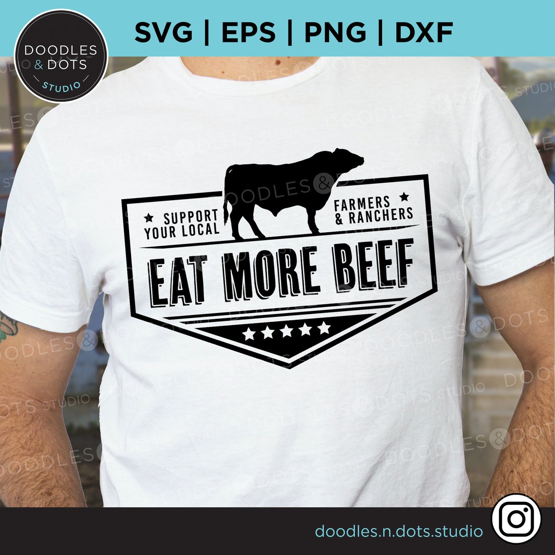 Eat More Beef Svg Beef Cuts Svg Butcher Chart for Beef - Etsy