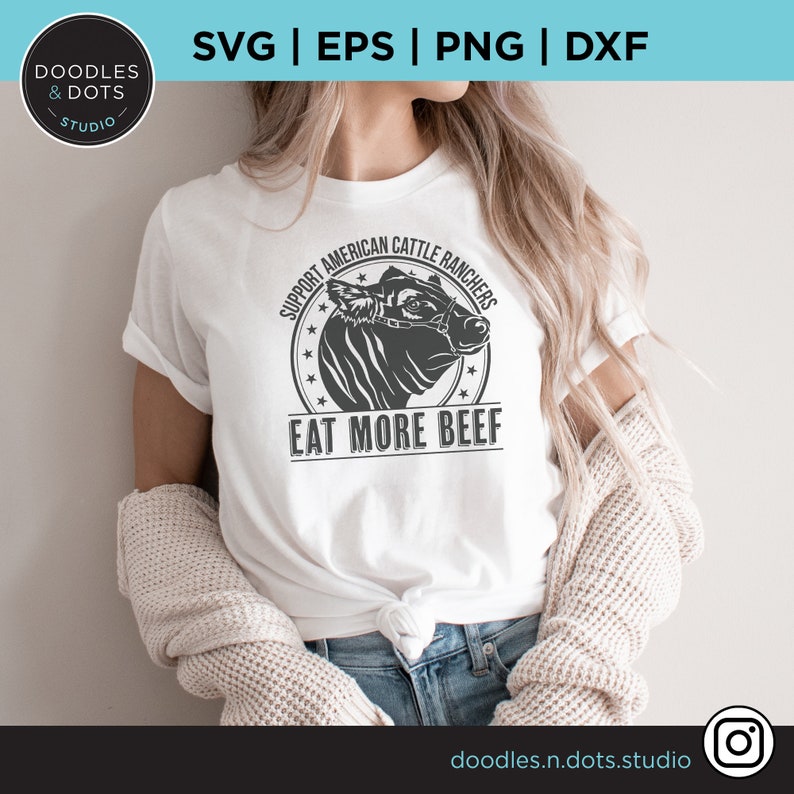 Eat More Beef SVG Cattle Rancher Svg Support Local Farmers - Etsy