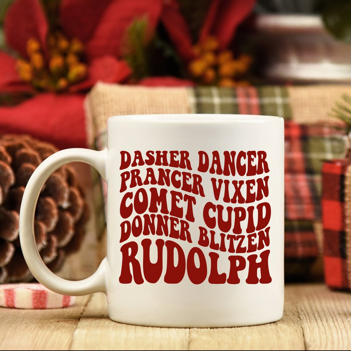 Reindeer Names Svg, Dasher Dancer Svg, Rudolf Red Nosed Reindeer Svg ...