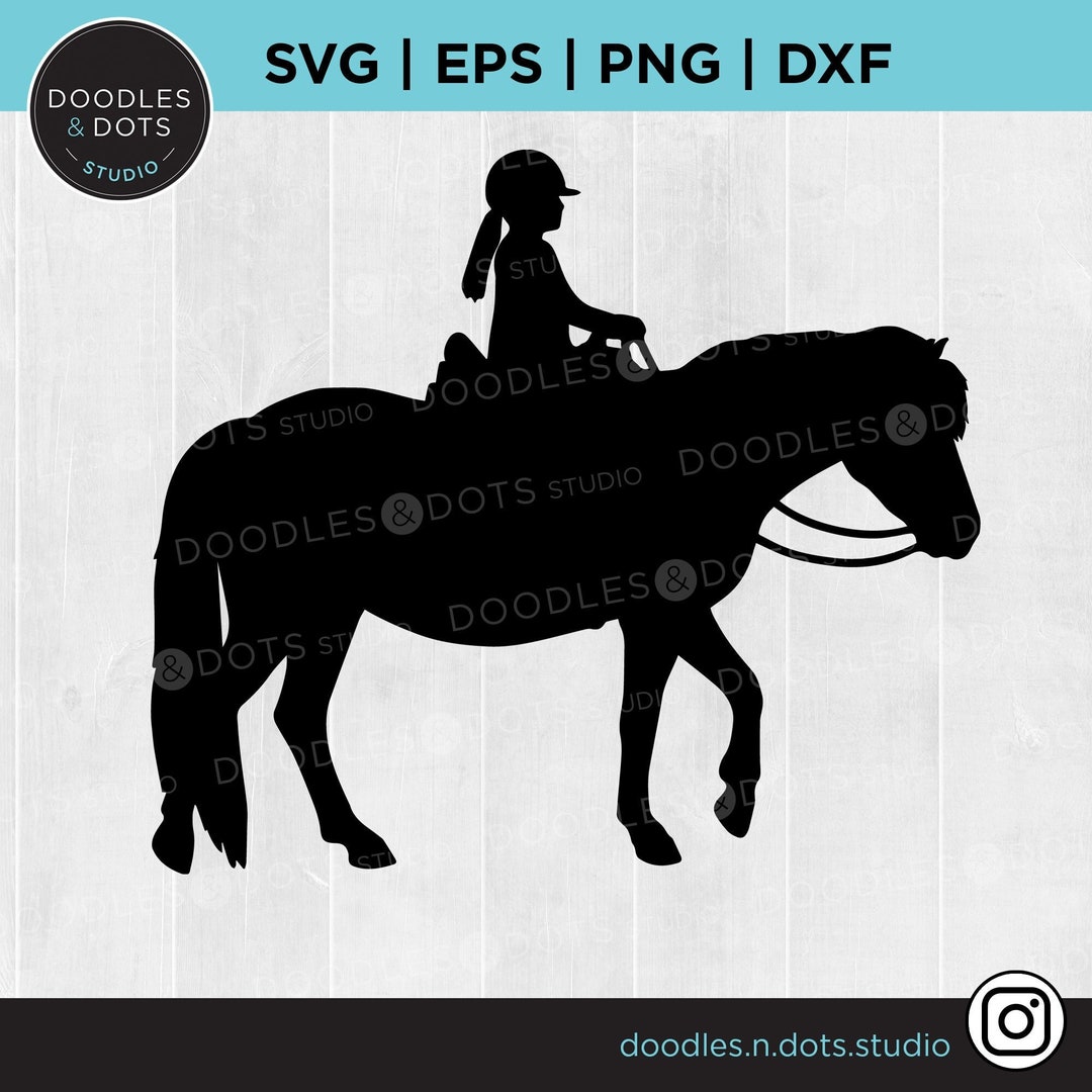 Pony Ride Svg, Girl on Pony Svg, Equestrian Clipart, Riding Lessons Svg ...