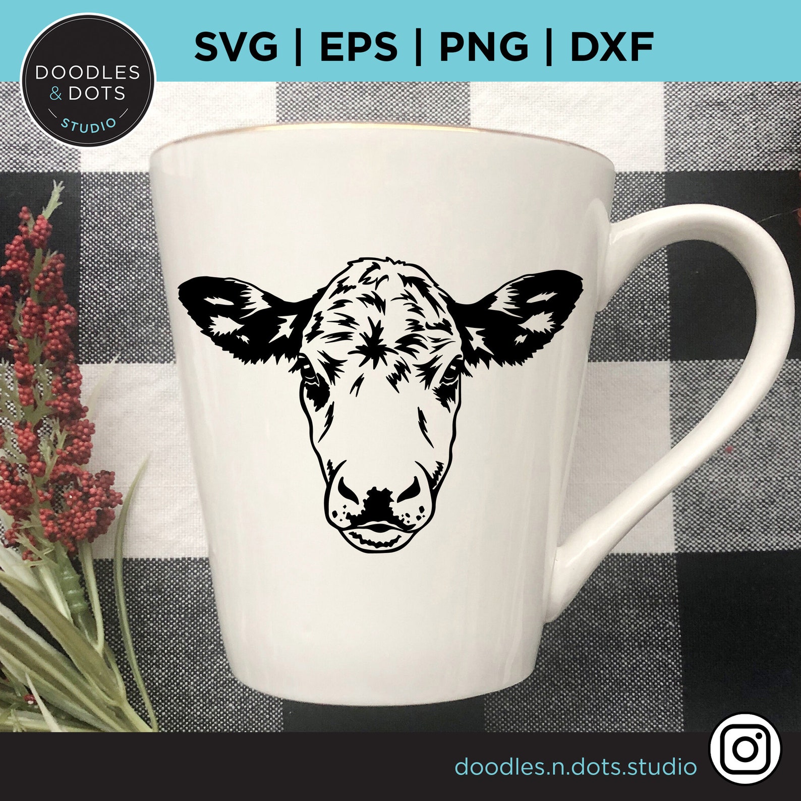 Calf SVG Cow Head SVG Beef Cow Cutting File for Cricut - Etsy