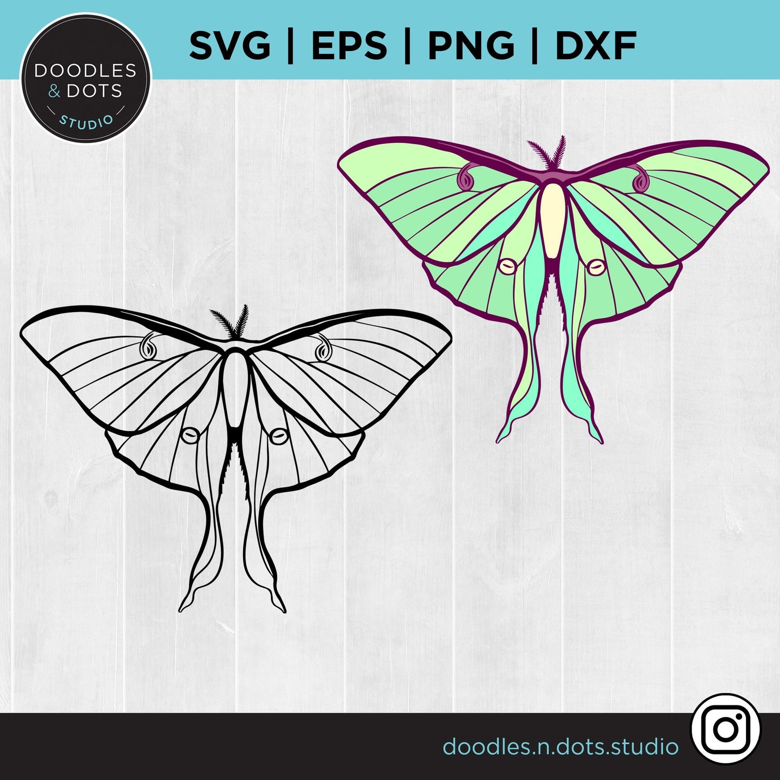 Moth Svg Luna Moth Svg Moon Moth Layered Svg File for - Etsy