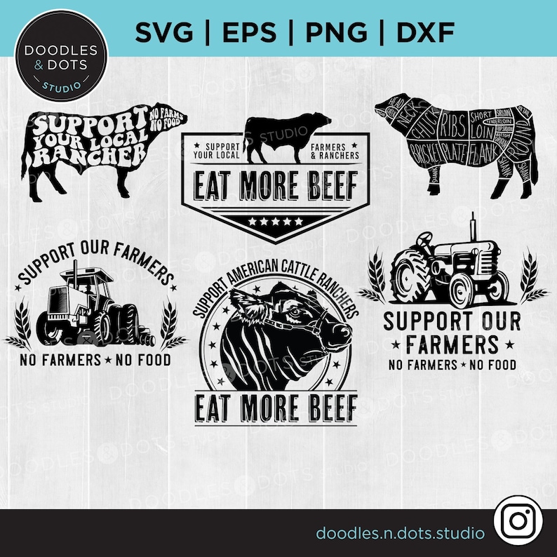 Eat More Beef SVG, Support Local Farmers and Ranchers, Cattle Ranching ...