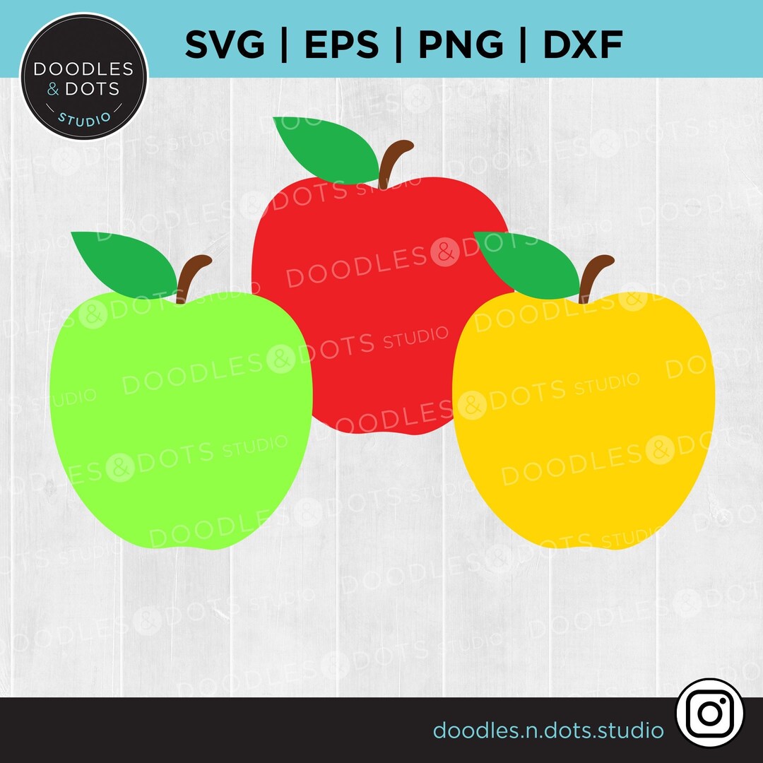 Apple Svg Bundle, Apple Clipart, Apple Vector, Fruit Svg, Yellow Apple ...