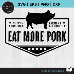 Eat More Pork Svg, Pork Cuts Svg, Butcher Chart for Pork Support Local ...
