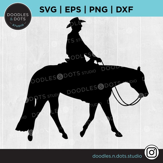 Cowboy Op Paard Silhouet Clipart Cowboy Op Het Bokken Paard Rennen Met