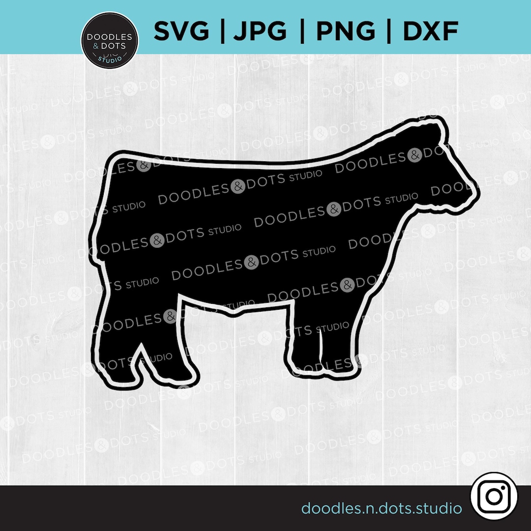 Show Steer Svg, Show Steer Silhouette, Show Steer Clipart, Livestock ...
