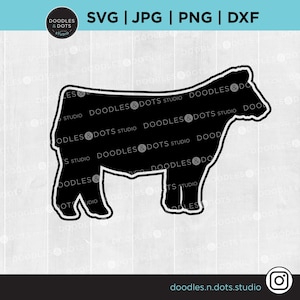 Show Steer Svg, Show Steer Silhouette, Show Steer Clipart, Livestock ...