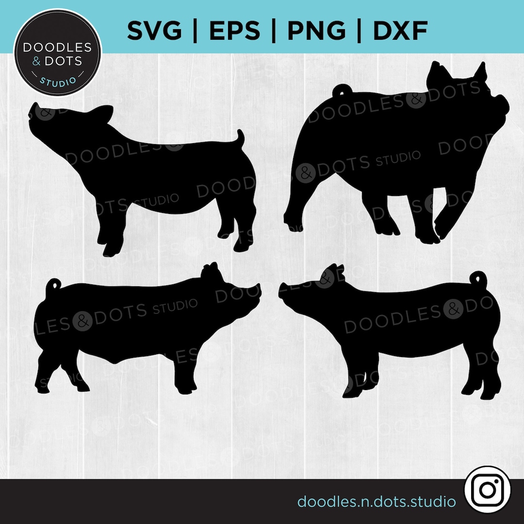 Show Pig SVG Bundle, Pig SVG, Show Stock SVG, Livestock Svg, Hog Farm ...